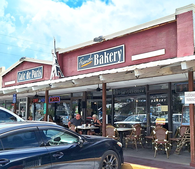 The storefront may be humble, but that Eiffel Tower promises authentic delights within. Like finding Paris hiding in plain sight.