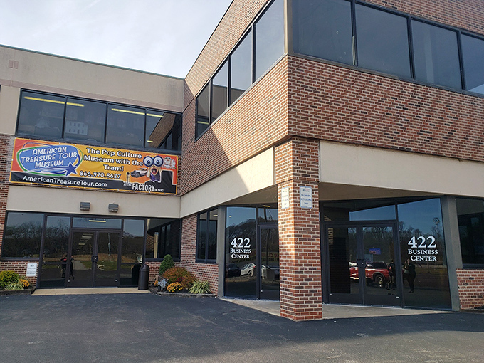 Don't let the unassuming office building exterior fool you – behind these brick walls lies a wonderland of American pop culture history.