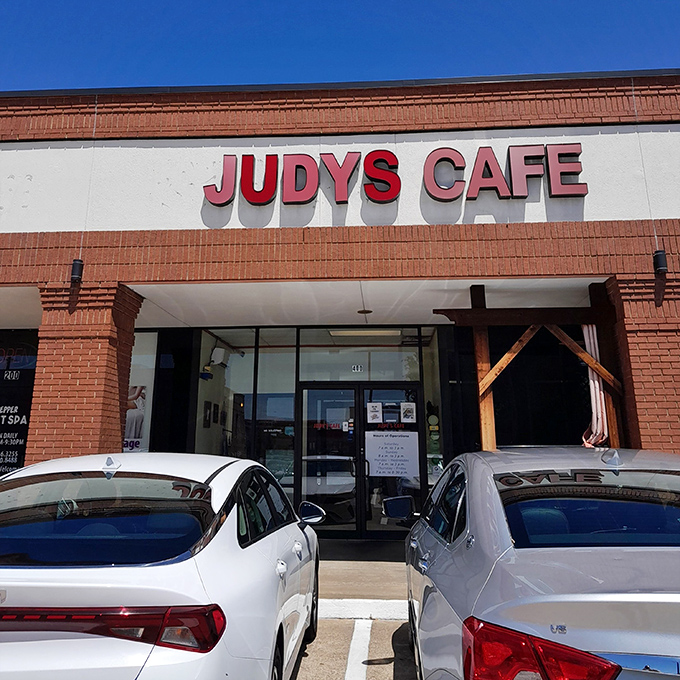 The storefront might be humble, but those red letters have become a beacon for breakfast pilgrims seeking hash brown nirvana in Garland.