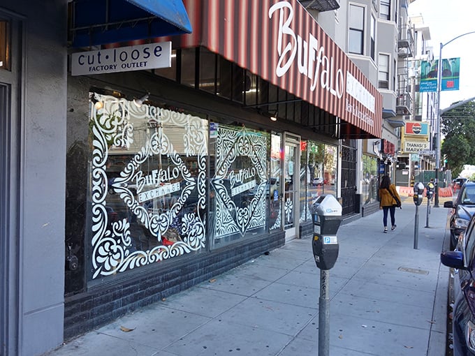 The street view reveals Buffalo Exchange's perfect habitat&mdash;nestled among other independent businesses in this vibrant urban ecosystem.