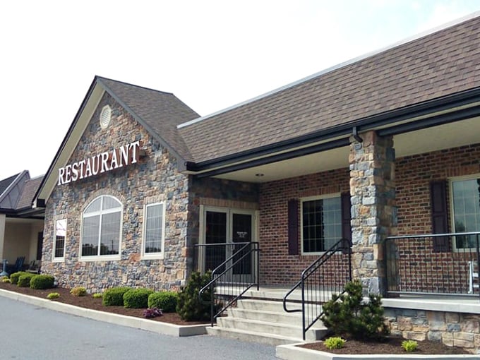 The entrance that's launched a thousand food pilgrimages. Those stone columns aren't just decorative&mdash;they're holding up generations of good eating.