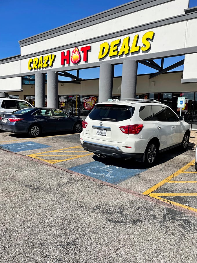 Cars line up outside Crazy Hot Deals like modern-day treasure hunters. The real gold rush happens inside, where prices drop daily and finds are legendary. 