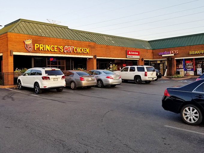 As evening falls, the Prince's sign glows like a beacon for heat-seekers. Nashville's chicken landmark draws pilgrims from across the country.