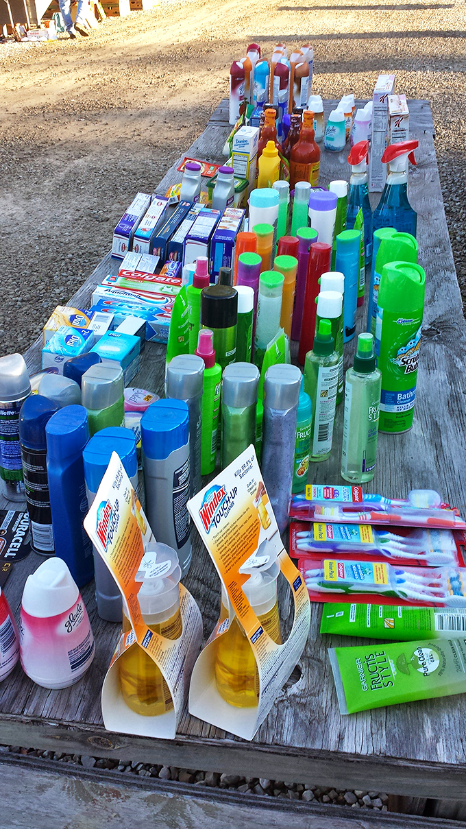 The toiletry table&mdash;where brand-name essentials sell for pocket change, proving that savvy shoppers know flea markets aren't just for antiques and oddities.