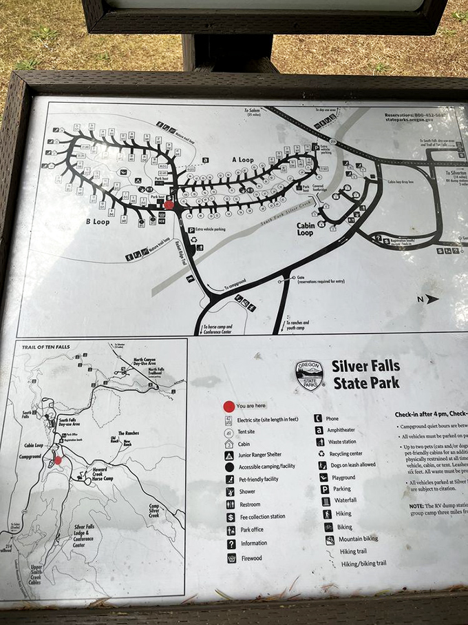 The treasure map to Oregon's waterfall wonderland. X marks "you are here," but the real treasure is everywhere your feet can take you.