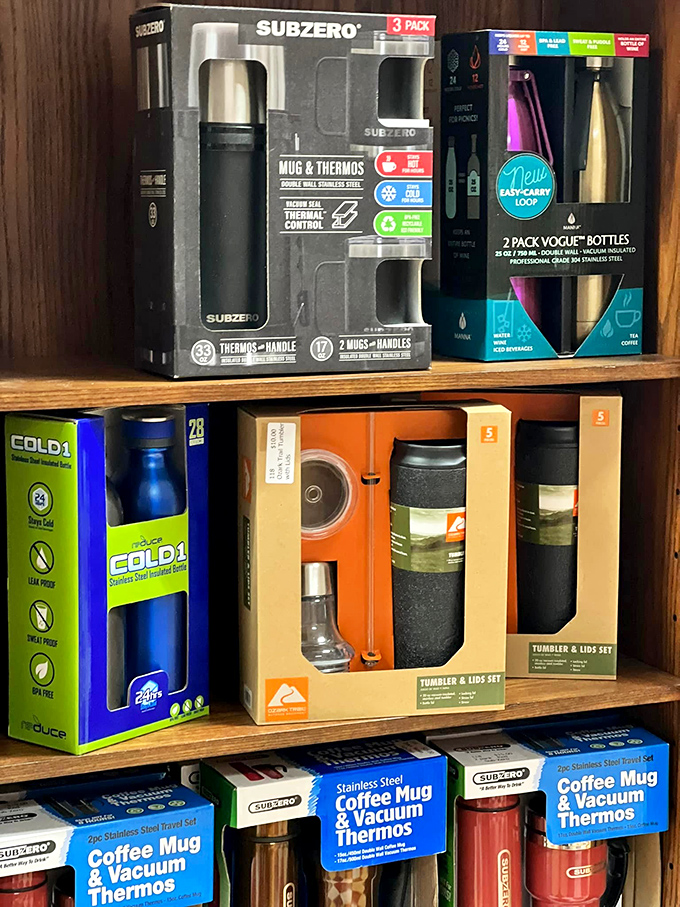 Hydration station extraordinaire! These tumblers and thermoses are ready for their next road trip or office adventure.