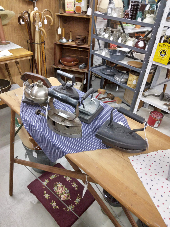 These vintage irons once pressed the Sunday best of generations past. Now they press only on our collective memory of simpler times.