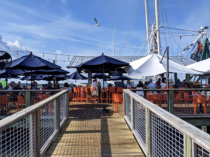 The walkway to seafood paradise&mdash;where seagulls provide the soundtrack and every table feels like the best seat in the house.