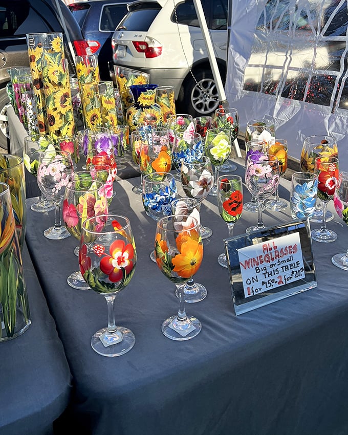 Hand-painted glassware that turns ordinary sips into special occasions&mdash;proving art doesn't always hang on walls.