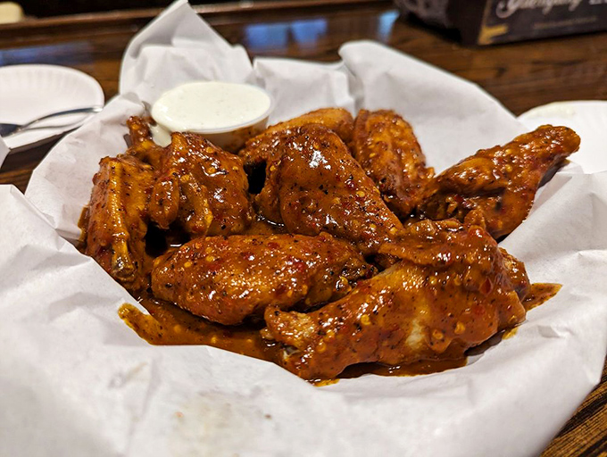 These wings aren't just sauced; they're baptized in glorious sticky-sweet heat that will have you licking your fingers with zero shame.