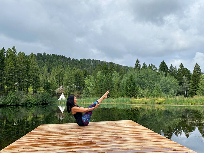 Lakeside Yoga: Finding balance in central Illinois looks like this&mdash;where the only thing more reflective than the water is the peaceful moment being created.