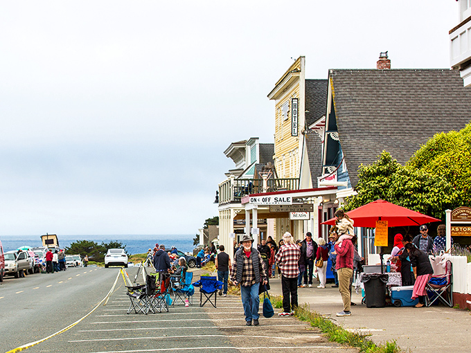 Mendocino's New England-style architecture stands proudly against the California sky. East Coast meets West Coast in perfect harmony.