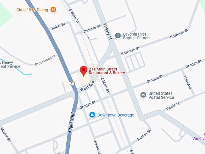 16. 211 main street restaurant & bakery map