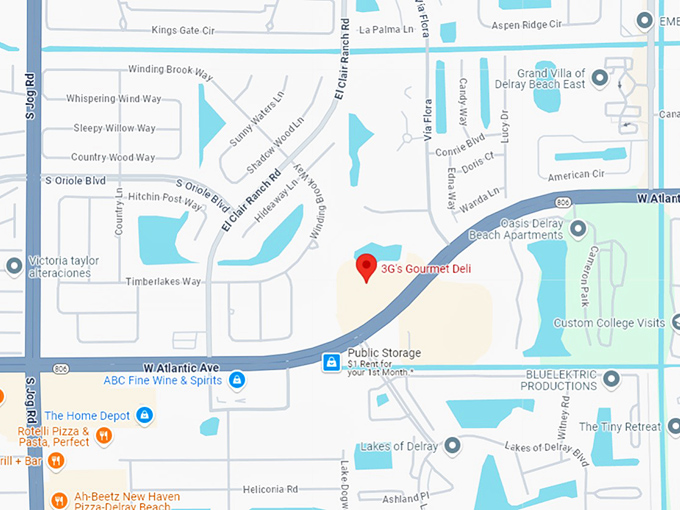 16. 3g's gourmet deli map