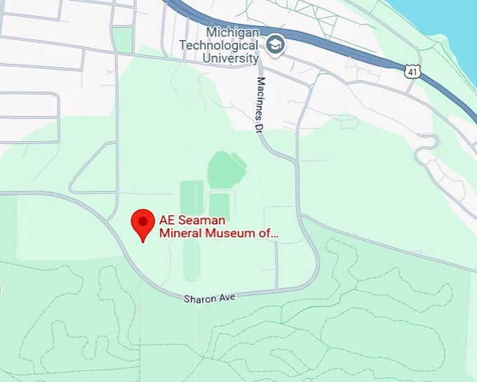 16. a.e. seaman mineral museum of michigan tech map