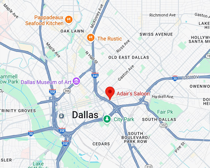 16. adair's saloon map