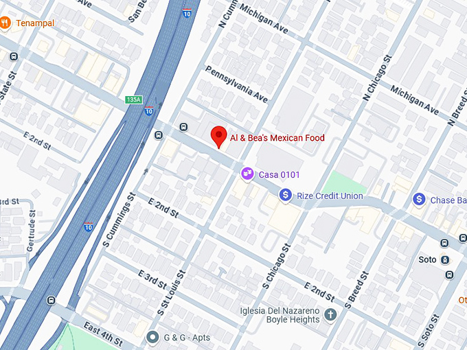 16. al & bea's mexican food map