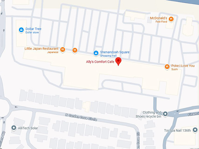 16. ally&rsquo;s comfort cafe map