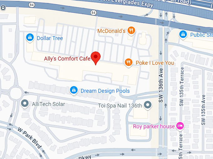 16. ally's comfort cafe map