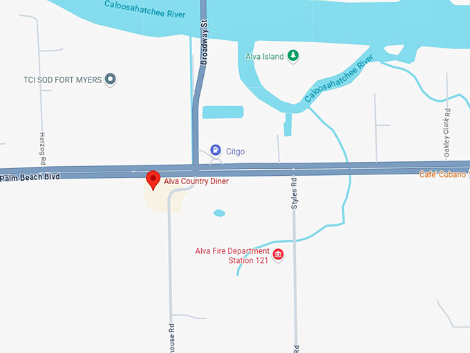 16. alva country diner map