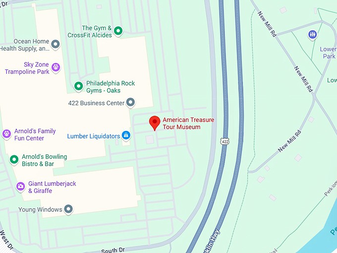 american treasure tour museum map