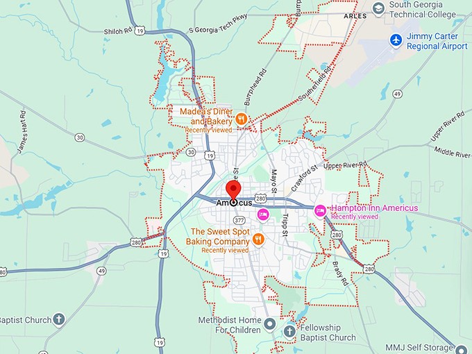 16. americus, ga map