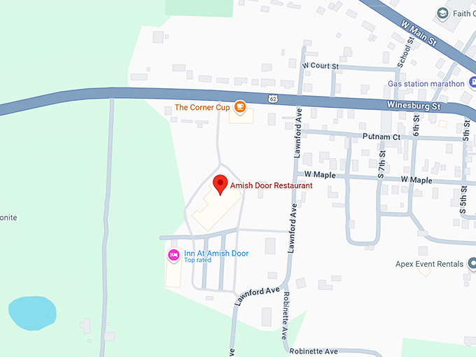 16. amish door restaurant map