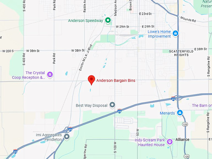 anderson bargain bins map