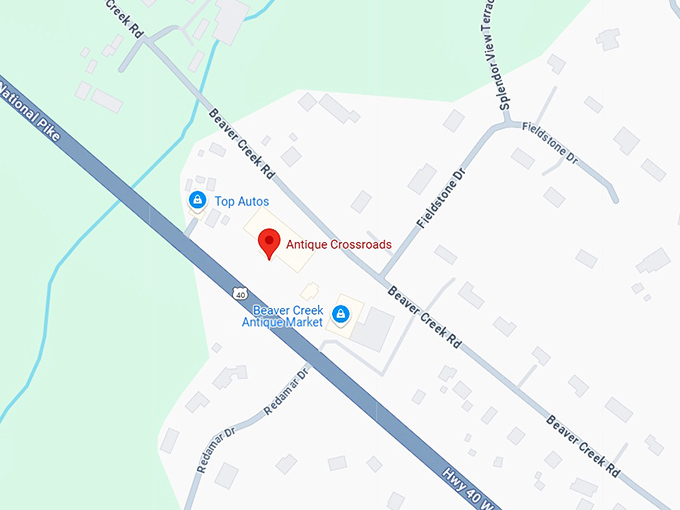 antique crossroads map