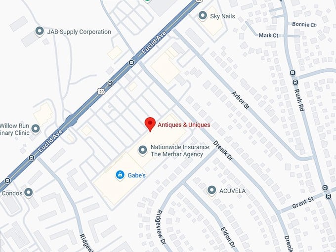16. antiques & uniques map