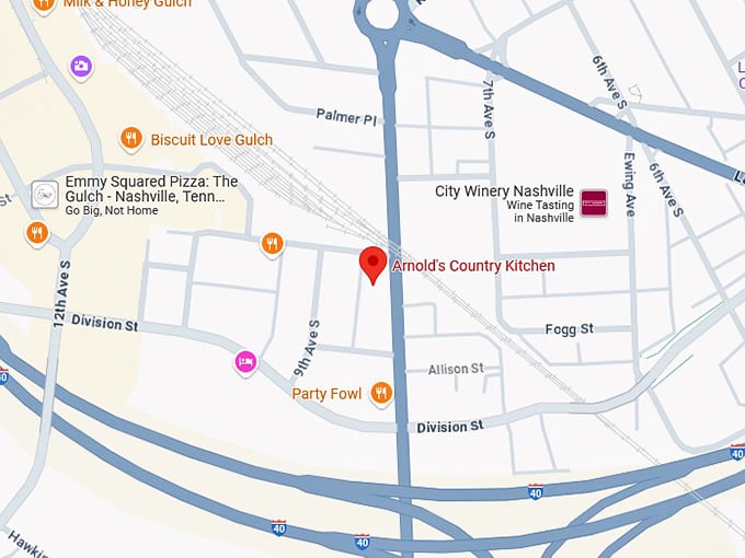 16. arnold's country kitchen map
