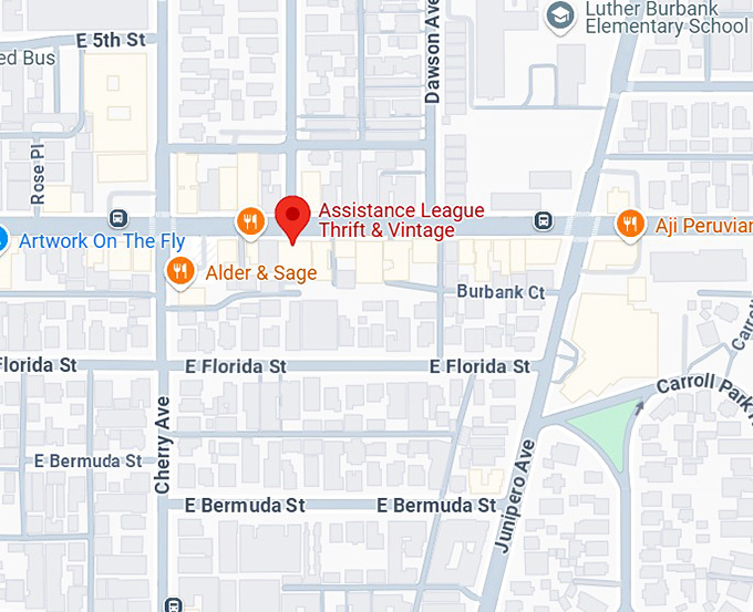 16. assistance league thrift & vintage map