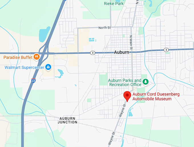 16. auburn cord duesenberg automobile museum map