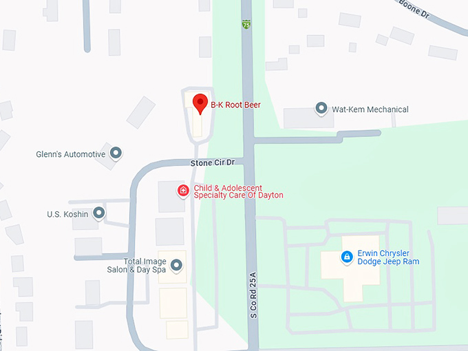 16. b k root beer map