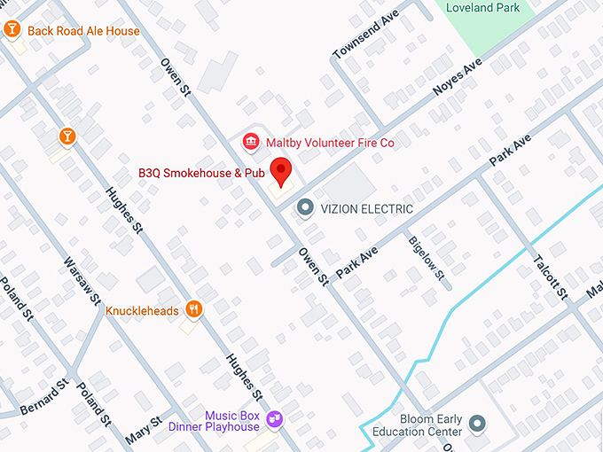 16. b3q smokehouse & pub map