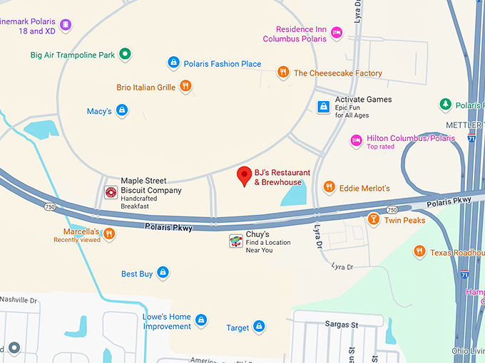 16. bj's restaurant & brewhouse map