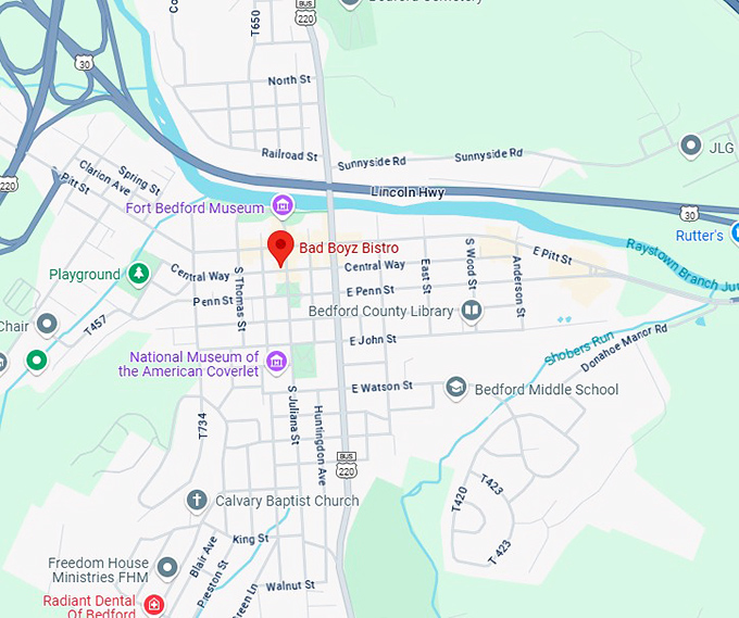 16. bad boyz bistro map