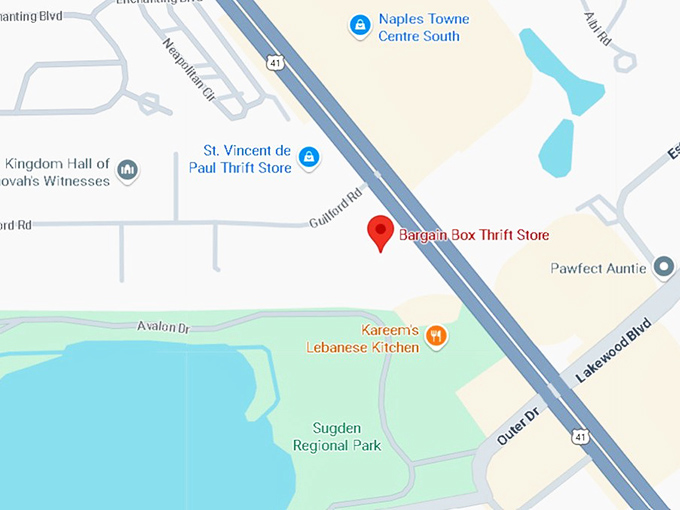 16. bargain box thrift store map