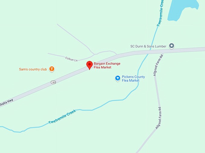 bargain exchange flea market map