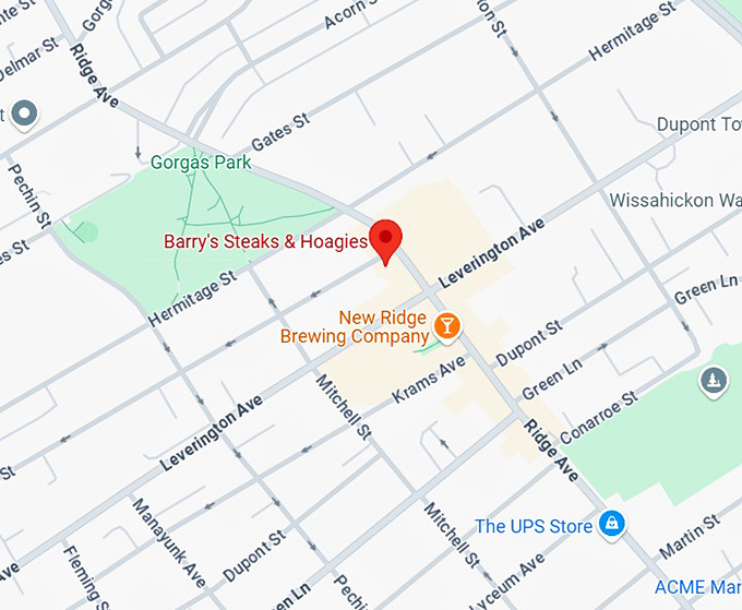 16. barry's steaks & hoagies map