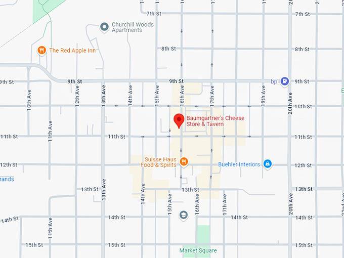 16. baumgartner's cheese store & tavern map