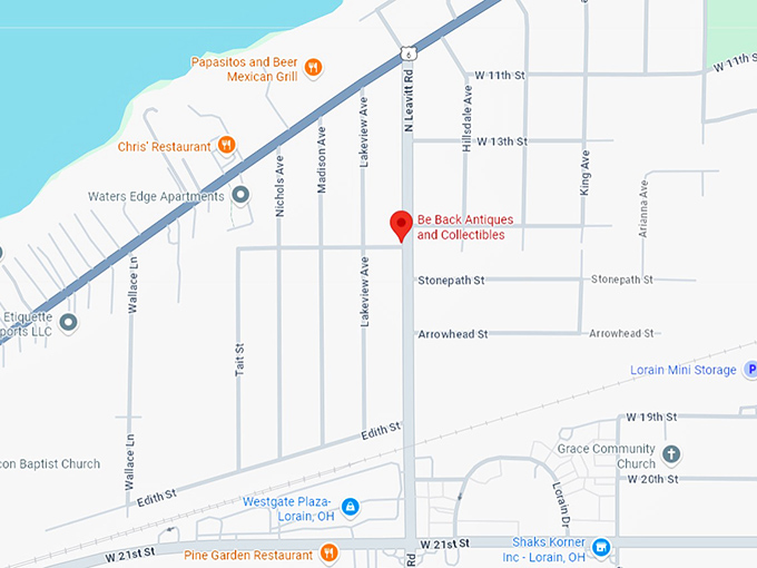 16. be back antiques and collectibles map