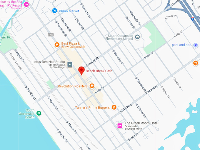 16. beach break cafe map