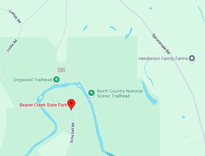 16. beaver creek state park map