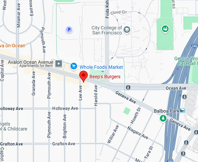 16. beep's burgers map