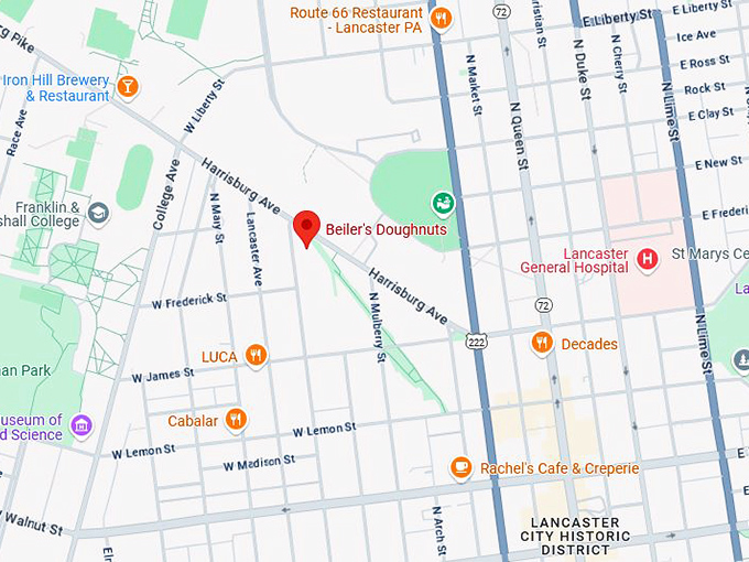 16. beiler's doughnuts map