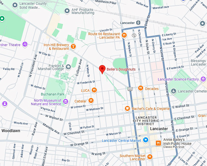 16. beiler's doughnuts map