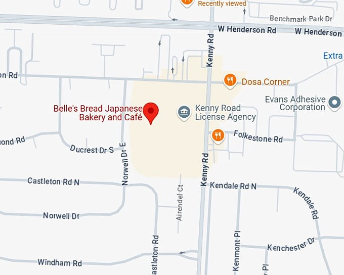 16. belle's bread japanese bakery and cafe map