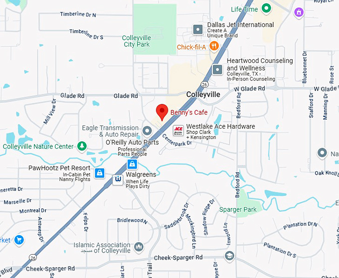 16. benny's cafe map