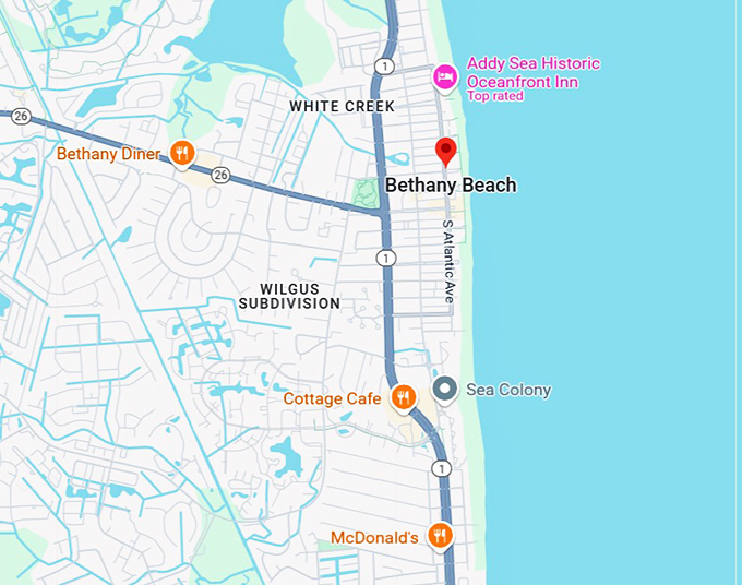 16. bethany beach map